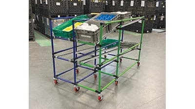 Color-coded flow racks - Aerospace Manufacturing and Design